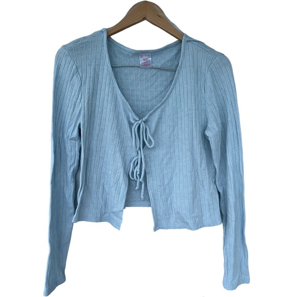 No Boundaries | Sweaters | No Boundaries Blue Floral Stripe Tie Sweater ...
